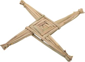 Valiclud St Brigids Kreuz aus Handgeflochtenem Stroh Traditionelles Irisches Handwerkskreuz als Wandbehang f&uuml;r K&uuml;che oder Eingangsbereich Irisches Kultursymbol