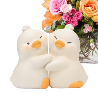 Generico Ente Buchst&uuml;tzen - Paar niedliche Buchst&ouml;psel aus Harz, 15,2 cm, dekorativer St&auml;nder f&uuml;r Umarmungsfiguren, sehr stabile Lesehalter-Zubeh&ouml;r, Kunst-Orga