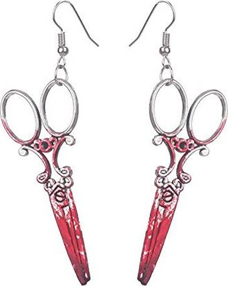 Generic Goth Horrible Blood Scissors Boucles doreilles &agrave; la Main Fashion Bloodstained Sword AX Punk-Style Halloween Dangle Boucles doreillesDurabilit&eacute;