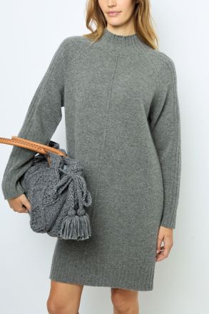 Gerard Darel Robe &agrave; col montant en laine et cachemire - SOLIA - Gris moyen