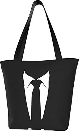 AOOEDM Sac fourre-tout smoking cravate costume imprim&eacute; sacs &agrave; provisions petit sac de march&eacute; r&eacute;utilisable sacs fourre-tout de plage sacs de voyage