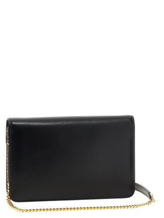 Tom Ford Leather with Gold-Tone Hardware Crossbody Bag - Black