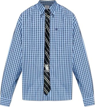 VETEMENTS Homme, Chemises, Bleu, Taille: XL Checked Pattern Shirt