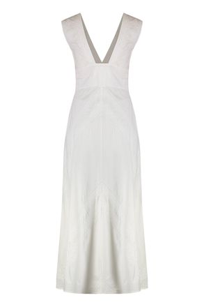 Kristina Ti Womens Cotton Dress With Lace Details White