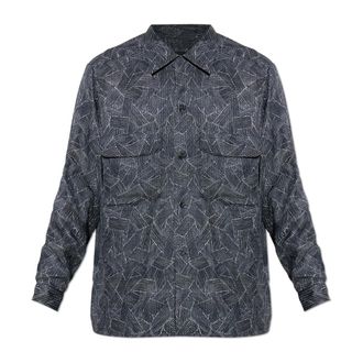 Giorgio Armani Homme, Chemises, Gris, Taille: S Chemise ASV en viscose et soie avec poches