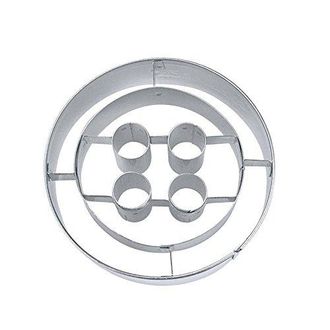 St&auml;dter Staedter gaufrage Bouton Forme Cookie Cutter, Argent, Acier Inoxydable, Silver, 5 cm