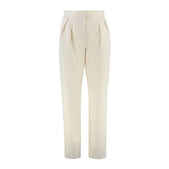 Max Mara High-Waisted Pleated Tailored Hosen - - Trousers - Damen - Wei&szlig; - M
