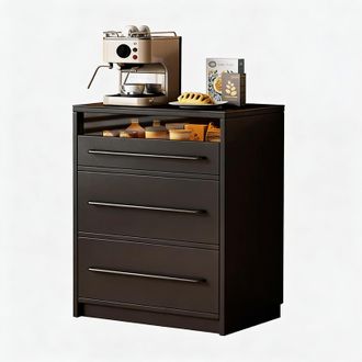 Generic Sideboard mit Mehreren Schubladen und Stauf&auml;chern, mit Einer Arbeitsplatte aus Stein, das als integrierte Einheit for die Essenszubereitung und die Au