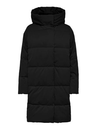 Jacqueline de Yong Damen Steppmantel Wattierte Puffer Winter Jacke mit Kapuze Warm Gef&uuml;ttert JDYMUSTANG, Farben:Schwarz, Gr&ouml;&szlig;e:S