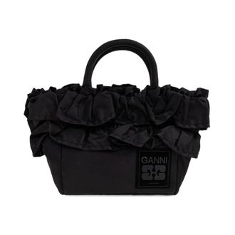 Ganni Femme, Sacs, Noir, Taille: ONE Size Mini Ruffle Tote