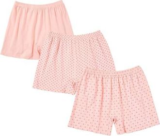 Generic Lot De 3 Sous-v&ecirc;tements Taille Haute For Femmes &Acirc;g&eacute;es Couverture Compl&egrave;te Boxer En Coton Culottes For Mamans(Beige Boxers,XXXX-Large)