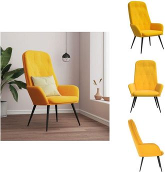 vidaXL Relaxsessel Senfgelb Samt - Entspannungsstuhl - Entspannungsst&uuml;hle - Stuhl - Sessel