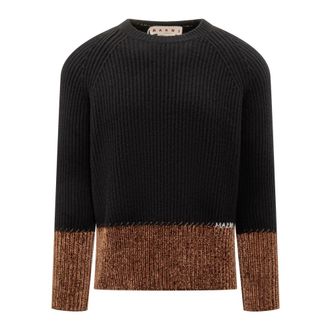 Marni Panelled Logo Embroidered Jumper - - Knitwear - Herren - Schwarzk - M