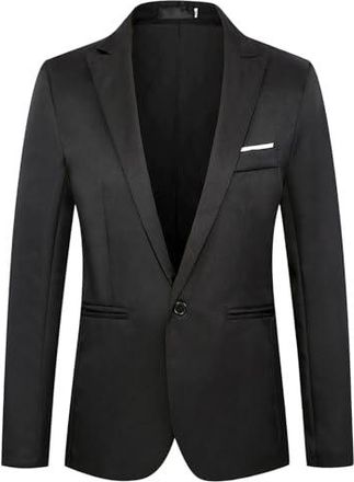 Generic Blazer d&eacute;contract&eacute; en Maille l&eacute;g&egrave;re pour Homme, Veste de Costume Sport &agrave; Deux Boutons, Noir, Taille 5XL