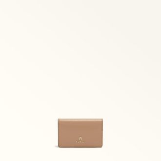 Furla Camelia Kartenetui Deserto Beige Strukturiertes Leder Damen