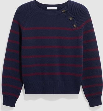 Gerard Darel Pull &agrave; rayures en laine - RENY - Marine