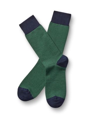 CHARLES TYRWHITT Socken mit Hahnentrittmuster - Gr&uuml;n