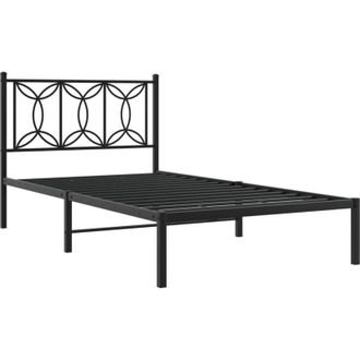 vidaXL Cadre de lit m&eacute;tal sans matelas avec t&ecirc;te de lit noir 100x190cm vidaXL