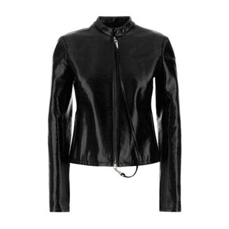Courr&egrave;ges Schwarze Vinyl-Effekt Rei&szlig;verschlussjacke - - Jackets - Damen - Schwarzk - XS