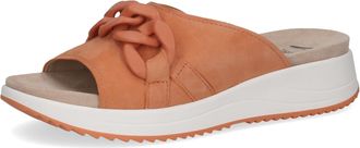 Caprice Damen Pantoletten aus Leder Bequem, Orange (Orange Suede), 39 EU