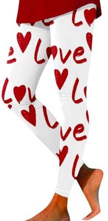 Generic Pantalon moulant imprim&eacute; pour la Saint-Valentin 2026 - Pour femme - Pour le fitness et le yoga (5), blanc, XXL