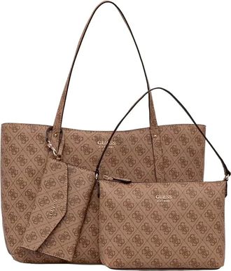 Guess Brenton Top Zip Tote - Femme - Sacs - Beige - Taille: ONE Size