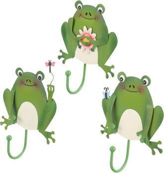 PartyKindom 3 Stück Frosch Wandhaken aus Bunte Dekorative Wandhaken für Schlüssel Handtücher Mäntel Kompakte Einfache Montage ohne Bohren Wanddekoration für Schla