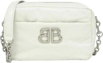 Balenciaga Pre-owned Monaco Camera Bag Sac Bandouli&egrave;re en Cuir de Veau - Femme - Pre-owned - Blanc - Taille: ONE Size