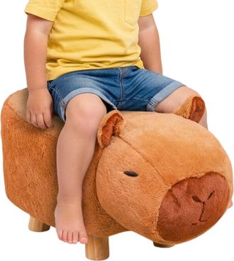 Generic Capybara Kinderhocker - ger&auml;uschloser Drehstuhl, niedlicher Tierhocker, Drehstuhl, Pl&uuml;schst&uuml;tze mit Armlehnen, Eingangsbank, Wohnzimmer f&uuml;r M&auml;dchen, E