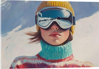 Posterlounge Skifahrerin Acrylglasbild von Felipe Hora 90 x 60 cm Bunt Wandbilder Wanddeko