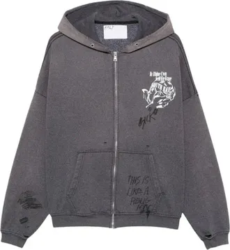 Paly Hollywood Homme, Sweatshirts et sweats &agrave; capuche, Gris, Taille: M/L Carrying The Message Zip Sweat &agrave; capuche
