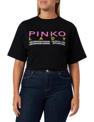 Pinko Damen Thermo Jersey L T-Shirt, Z99_Nero Limousine, XX-Small