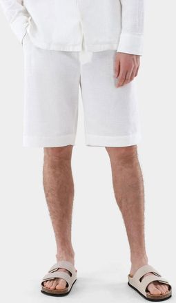 van Laack Strukturierte Shorts aus Leinen und Baumwolle