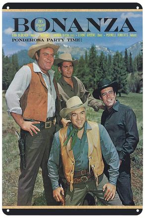 Generic Metallschild Bonanza-Fernsehshow Blechschild Vintage Wanddekoration Für Büro Heimdekoration Küche Garage M