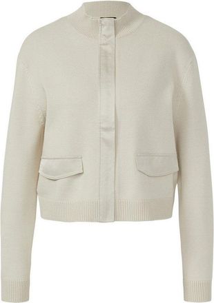 s.Oliver Cardigan Strickjacke Strick-Blouson aus Viskosemix mit Stehkragen und Ziertasche