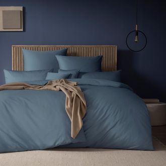 ESTELLA Mako Satin Bettw&auml;sche Set Uni - 100% Baumwolle - trocknerfest - Garantie Rei&szlig;verschluss - 135x200 cm + 80x80 cm - Farbe: Taube