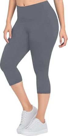 Generic Legging de sport pour femme - Grande taille - Pantacourt de yoga - Pour soulever les fesses, gris, 4XL