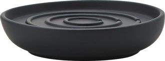 Zone Denmark Nova Seifenschale, Seifenablage, Seifenhalter aus Porzellan mit Soft Touch-Beschichtung, Durchm. 11 cm, Höhe 2,5 cm, Schwarz