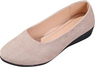 Generic Chaussures compens&eacute;es confortables &agrave; enfiler pour femme, couleur unie, tendance, classique, respirantes, confortables, chaussures de travail, bureau, 