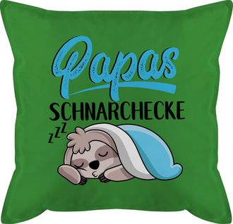 Shirtracer Kissen 50x50 - Geschenk zum Vatertag - Papas Schnarchecke - Faultier Vatertagsgeschenk - 50 x 50 cm - Gr&uuml;n - ostergeschenke f&uuml;r Eltern Papa Geschenke 