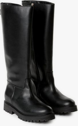 Maison Toufet Bottes hautes zipp&eacute;es en cuir