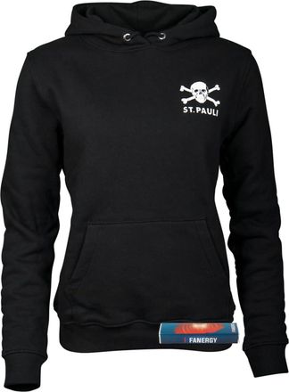FC St. Pauli FC St.Pauli Hoodie Damen Totenkopf Kapuzenpullover Schwarz II FCSP Fanartikel + 2xFanergy Traubenzucker