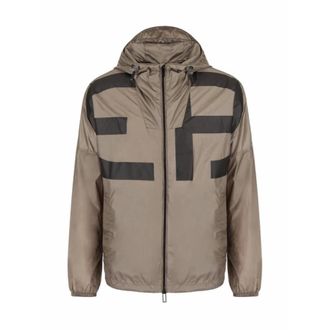 Armani Nylonjacke mit Maxi-Logo - - Jackets - Herren - Beige - XL