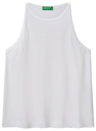 Benetton Damen Canotta 3kmtdh013 Unterhemd, Weiß, Medium