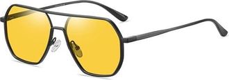 Generic Lunettes De Soleil Polaris&eacute;es &Agrave; Monture M&eacute;tallique For Hommes Et Femmes(Yellow)