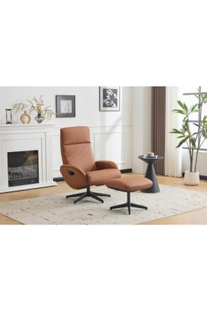 Livetastic Relaxsesselset, Braun, Textil, Leder, Echtleder, Rindleder, 77x107x75 cm, Relaxfunktion, Wohnzimmer, Sessel, Relaxsessel