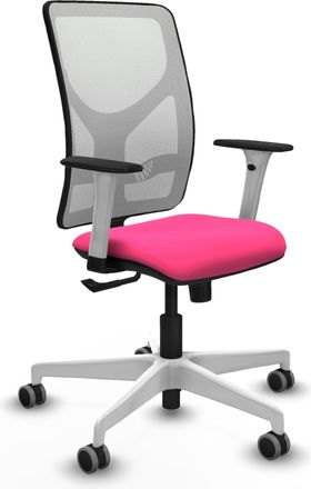 Piqueras y Crespo Schreibtischstuhl in Rosa, mit wei&szlig;en und schwarzen Armlehnen, h&ouml;henverstellbare Lendenwirbelst&uuml;tze, ausgestattet mit 3 Positionen und Schaumstoff. We