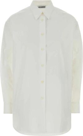 Jil Sander Femme, Blouses et Chemises, Blanc, Taille: 36 FR Chemise Popeline Oversize
