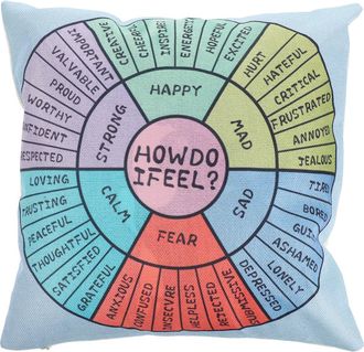 Amosfun Emotional Kissenbezug Quadratischer Kissenbezug F&uuml;r Therapie Und Psychologisches Wohlbefinden Dekorative Abdeckung F&uuml;r Sofa Und Bett Und Komfortables 