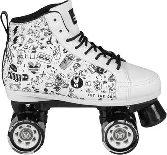 Powerslide Chaya Roller Skates Sketch, Unisex für Herren und Damen in Weiß, 59mm/78A Rollen, ABEC 7 Kugellager, Art. nr.: 810673